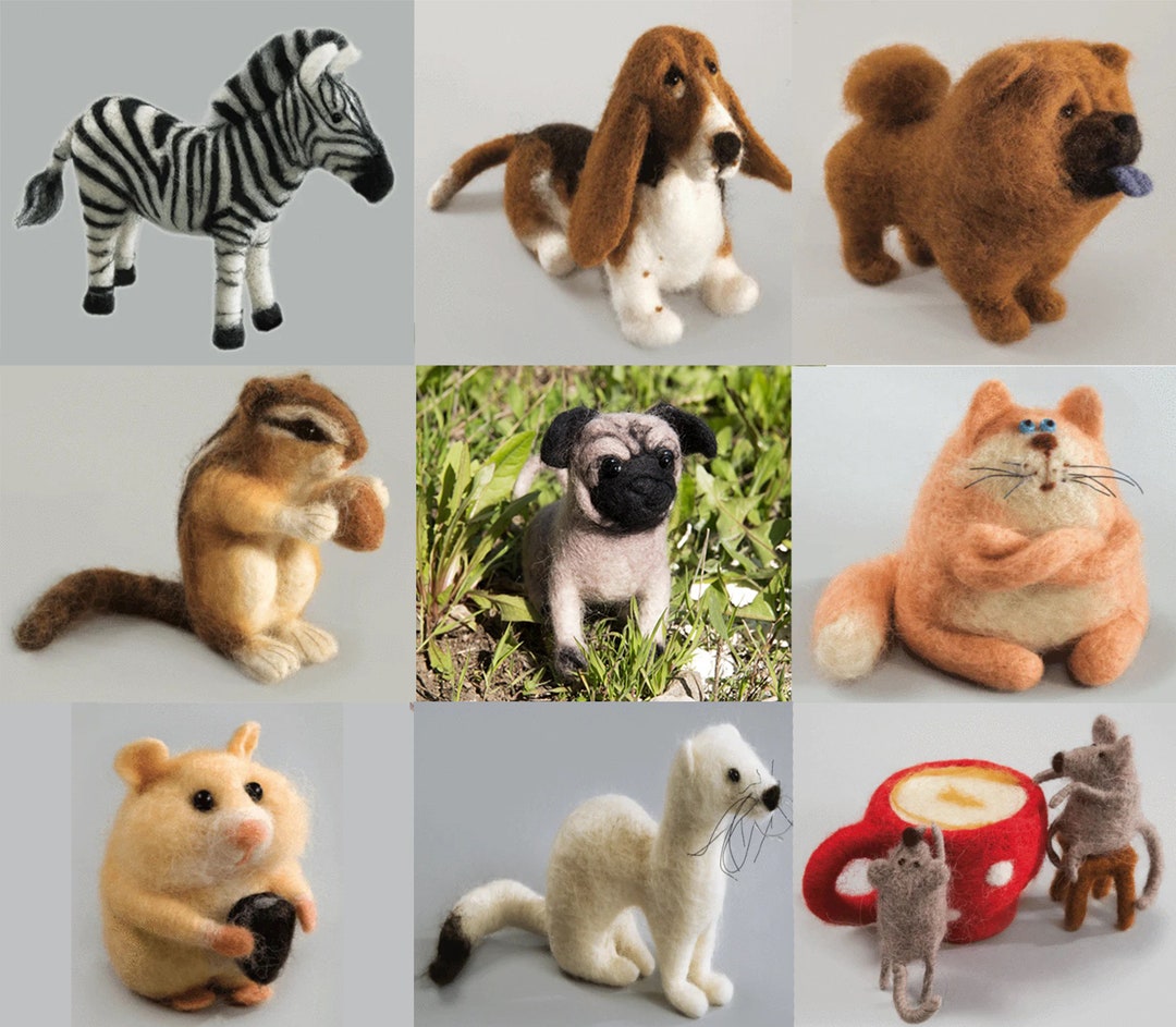 Easy Needle Felting Kits. Animal Toy Kits Craft for Beginners by ...