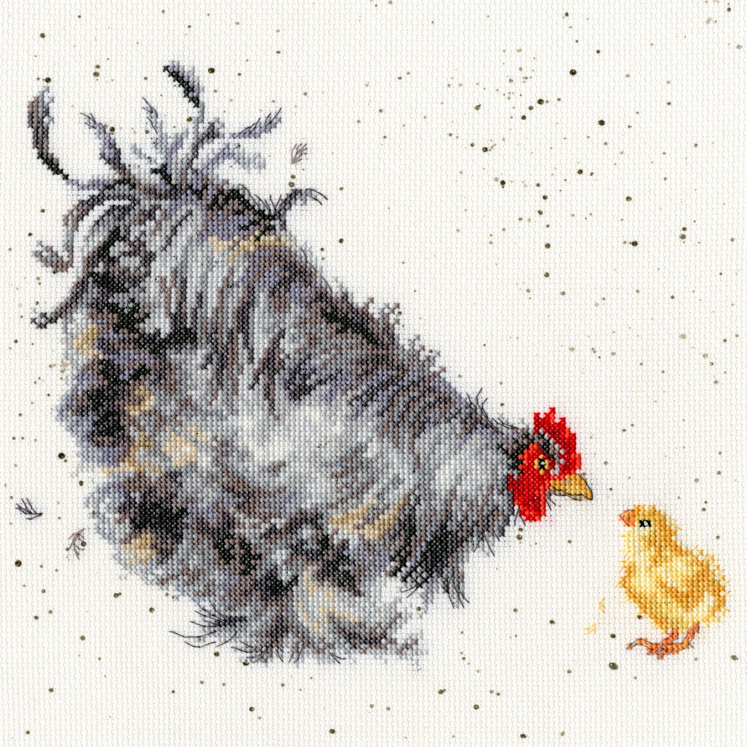 Mother Hen. Chicken Counted Cross-stitch Kit on Aida 14 Count Canvas ...