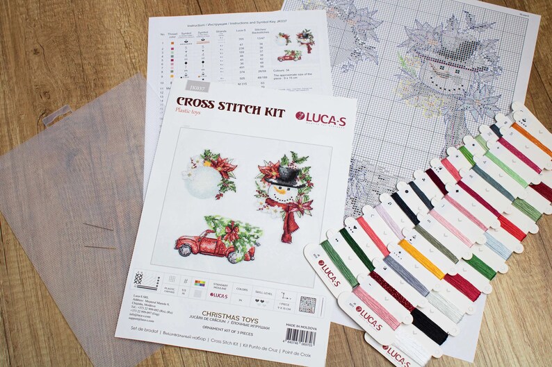 Christmas DIY Plastic Canvas. Snowman and Lorry Counted Cross-stitch ...