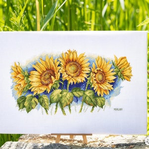 Bright Sunflowers - Counted Cross-stitch Kit. Cross Stitch Pattern With ...