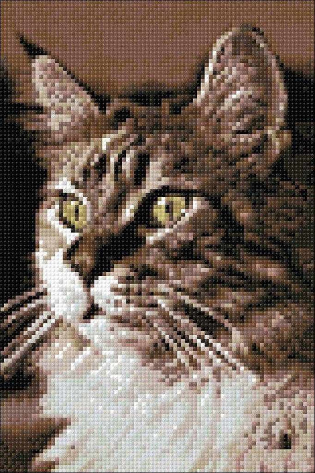 Cat at Home. Diamond Art Kit. Diamond Painting Kit 7.9 X 11.8 Inches ...