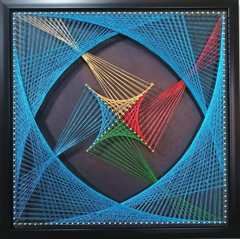 String Art DIY Kit - Geometry Nail Painting. Abstract Geometric Designs ...