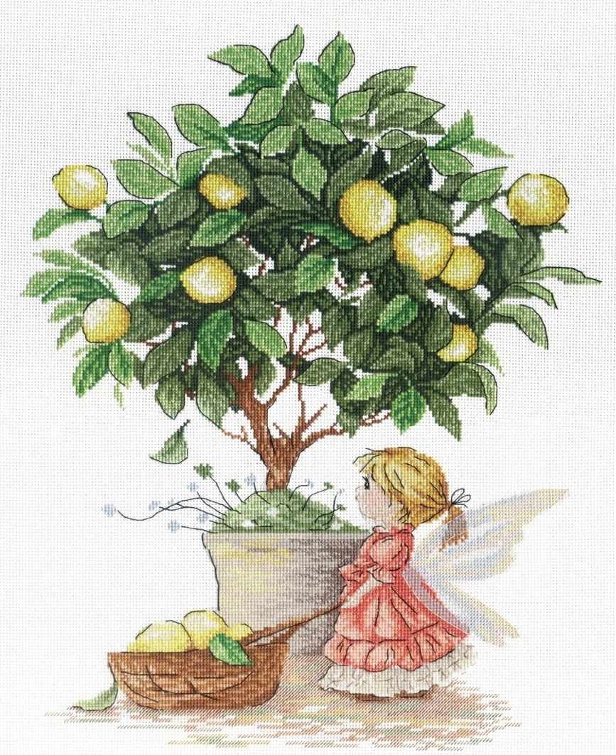 Lemon Fairy Counted Cross-stitch Kit on Aida 18 Count Canvas. - Etsy
