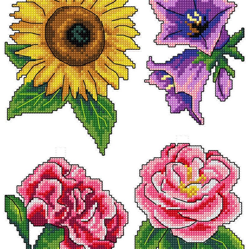 Plastic Canvas Flowers - Etsy