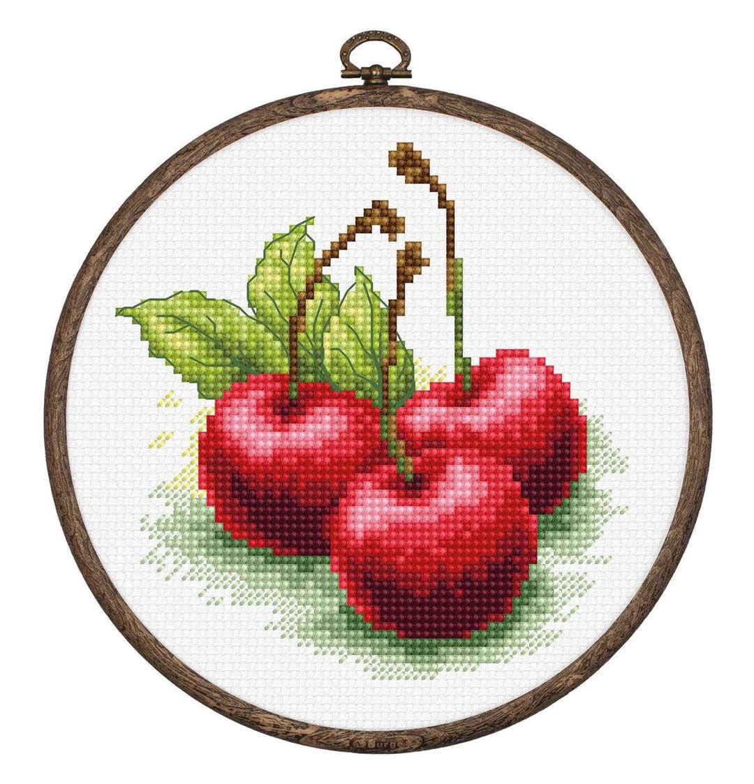 Cherries - Cross-stitch Kit on Aida 16 Count Canvas. Cross Stitch ...