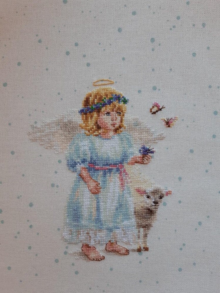 Light Angel Cross-stitch Kit on Aida 14 Count Canvas. | Etsy