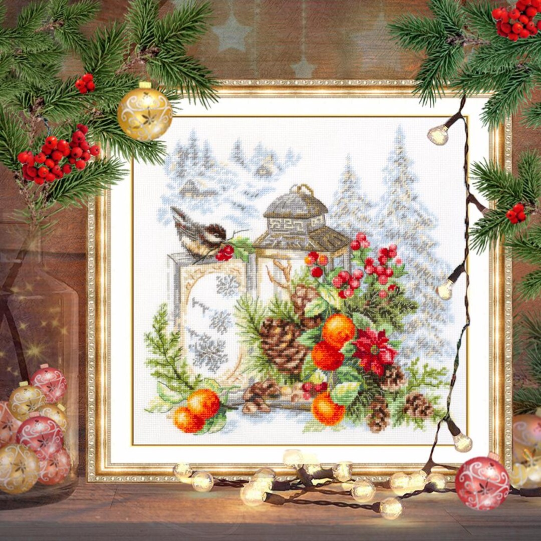 The Scent of Winter - Counted Cross-stitch Kit. Winter Scene Pattern on ...
