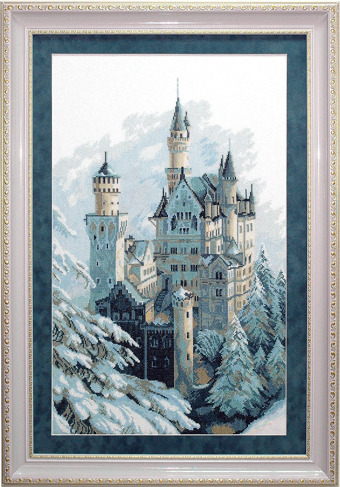 Winter Castle on the Hill Cross-stitch Kit on Aida 14 Count Canvas ...