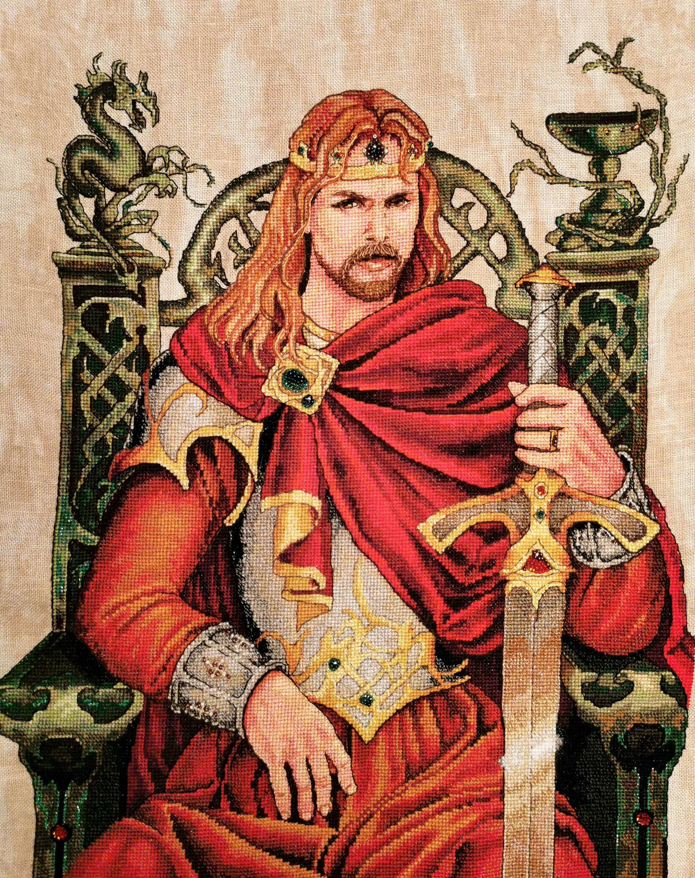 Counted Cross Stitch Kit - King Arthur. DIY Embroidery Project 16.14 X ...