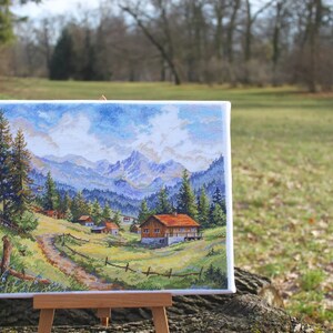 The Chamonix Valley - Counted Cross-stitch Kit. Cross Stitch Pattern on ...