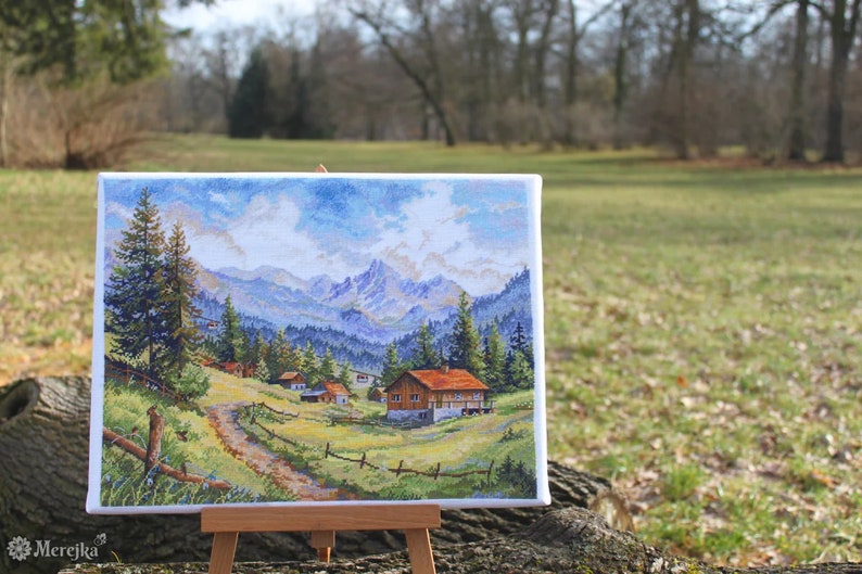 The Chamonix Valley - Counted Cross-stitch Kit. Cross Stitch Pattern on ...