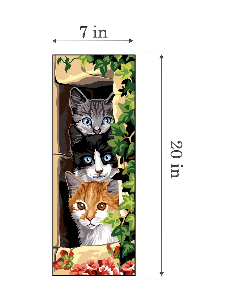 The Three Cats. Needlepoint Canvas for Half Stitch Without Yarn ...