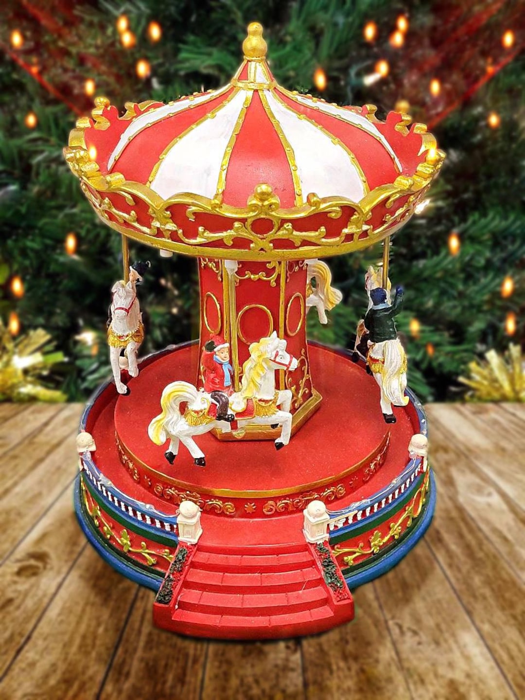 Traditional Christmas Carousel for Festive Decoration. Holiday Decor ...