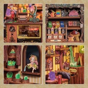 Fantasy Wizardi DIY Miniature Book Nook Kit - Magical Bookshelf Insert ...