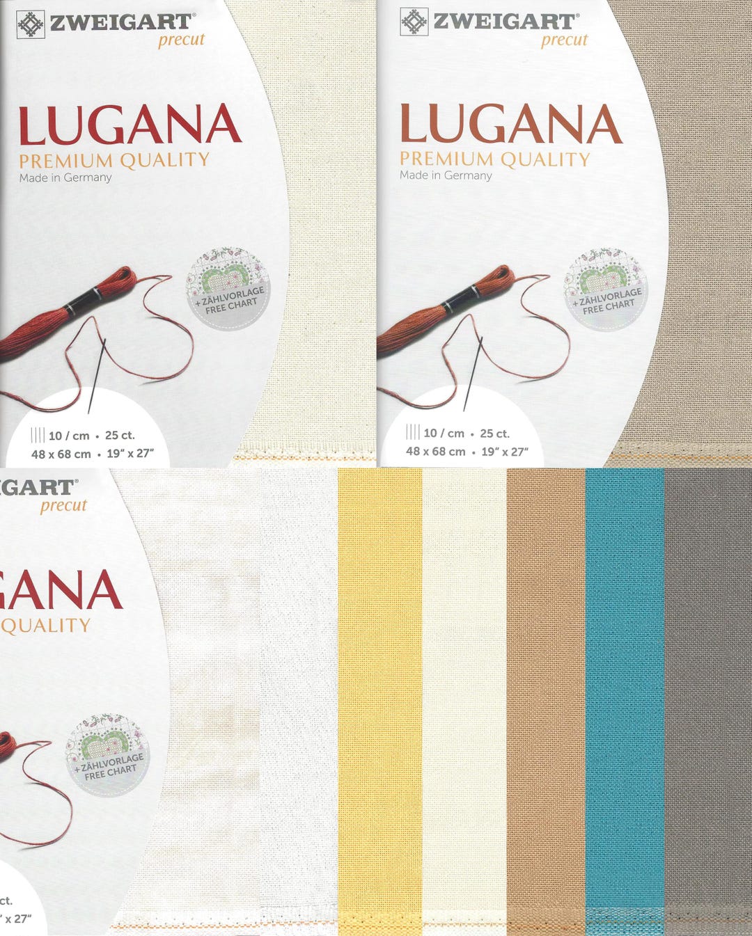 Precut Zweigart Lugana 25 Count. Size 18.9 X 26.77 Inches Canvas. Ideal ...