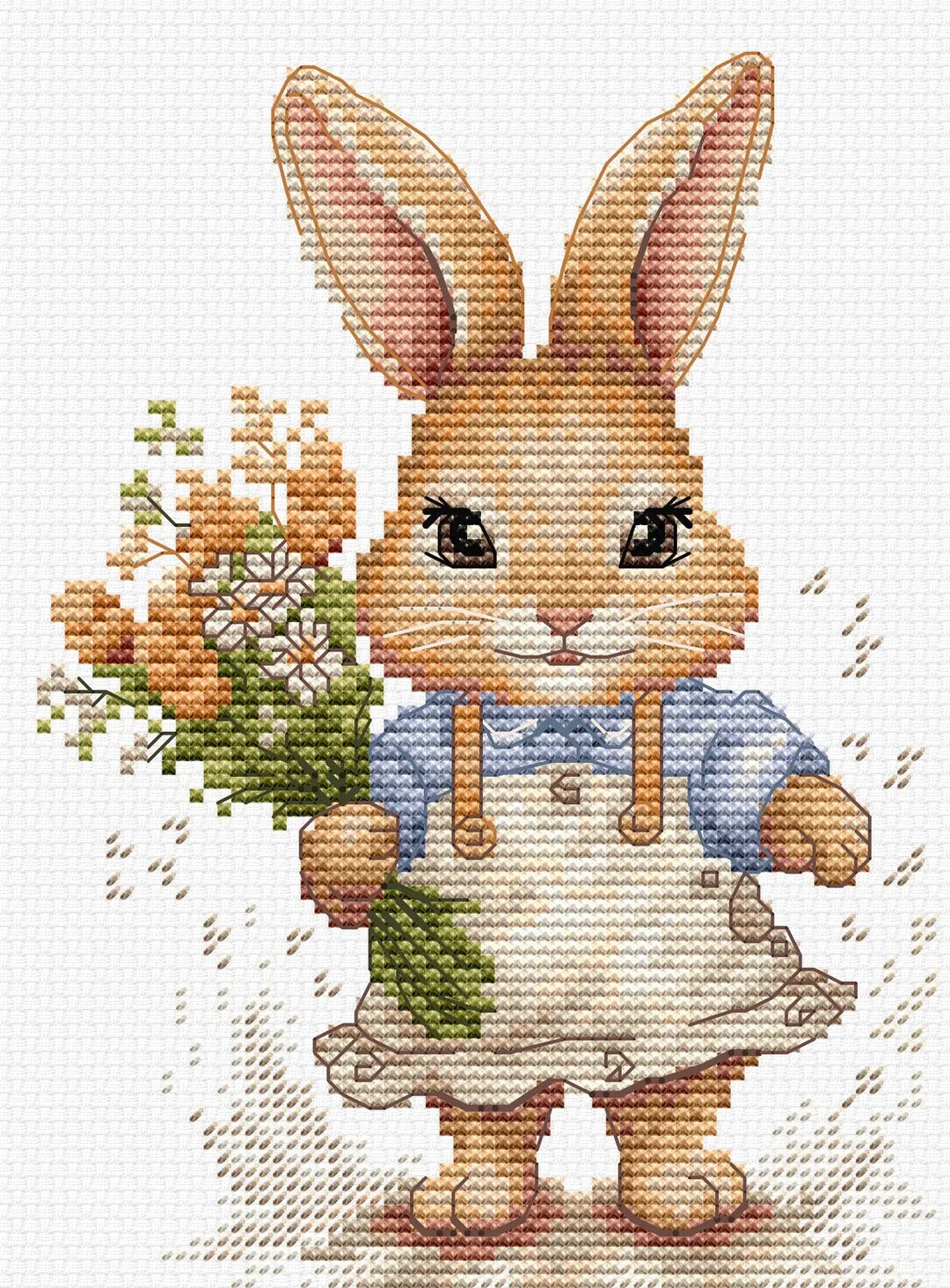 The Happy Bunny - Counted Cross-stitch Kit on Aida 16 Count Canvas ...