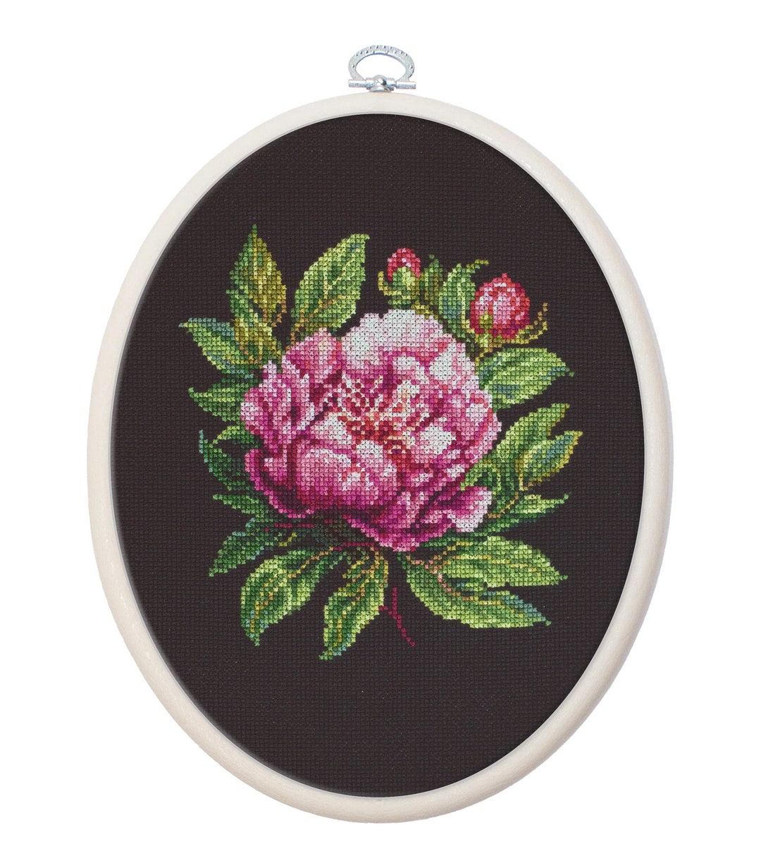 Peter Brand Peony. Flower Cross-stitch Kit on Aida 18 Count Canvas. DIY ...