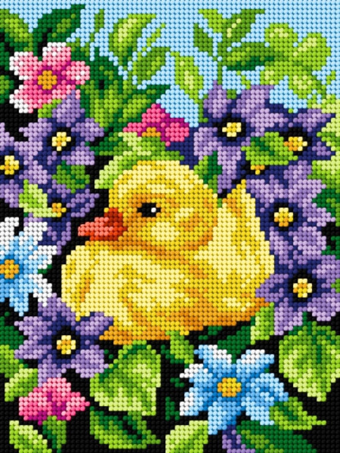 Little Duck. Needlepoint Canvas for Half Stitch Without Yarn. Easter ...