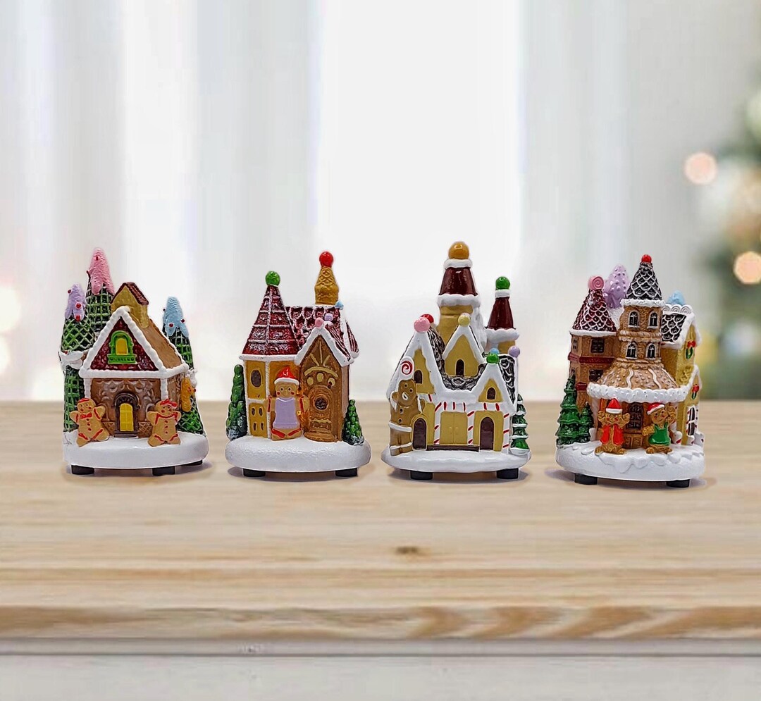 Christmas Village Set - Gingerbread Houses With Gingerbread Men ...
