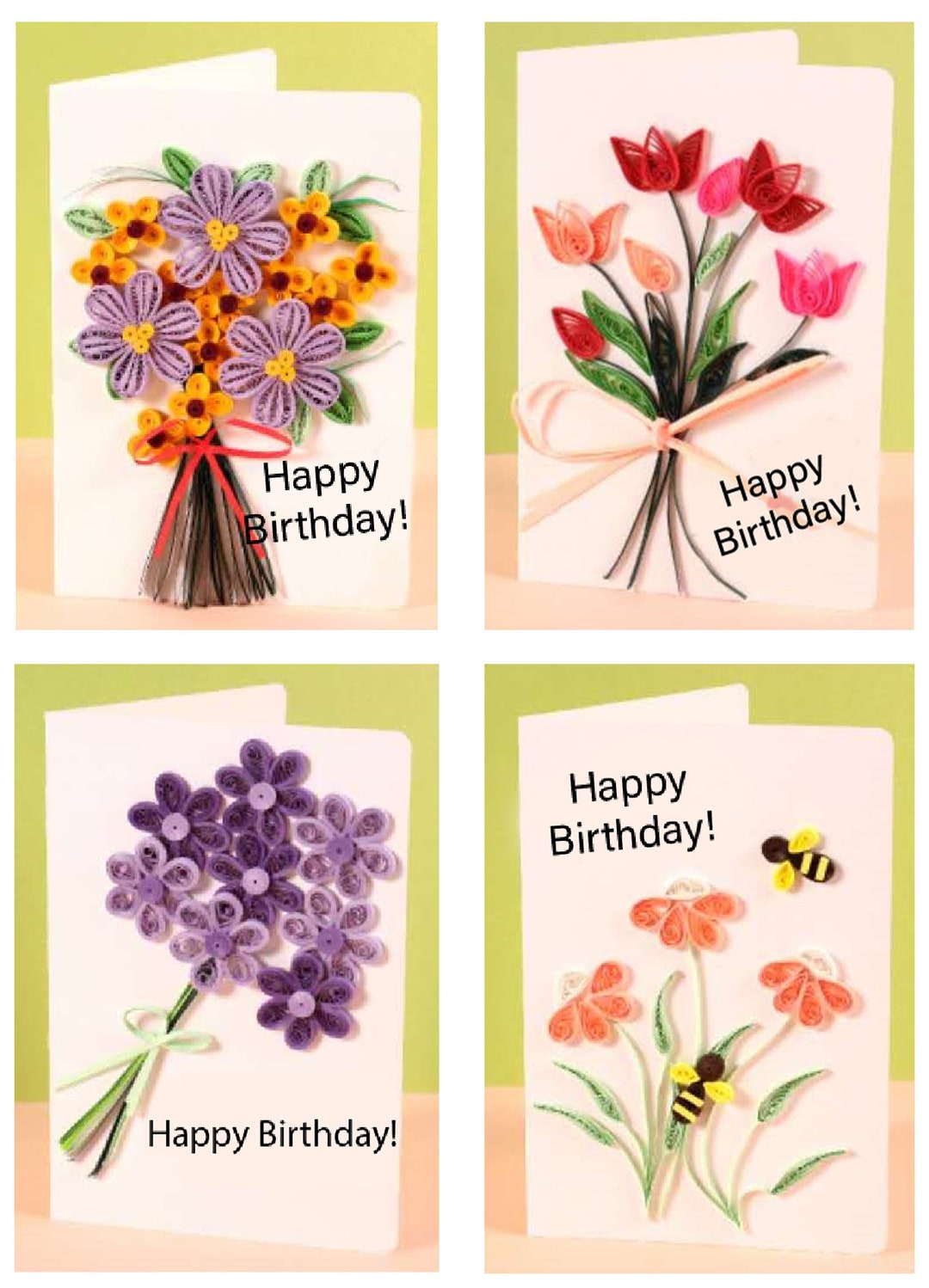 Birthday Greeting Card Making Kits. Flowers DIY Quilling Kit. Crafting ...