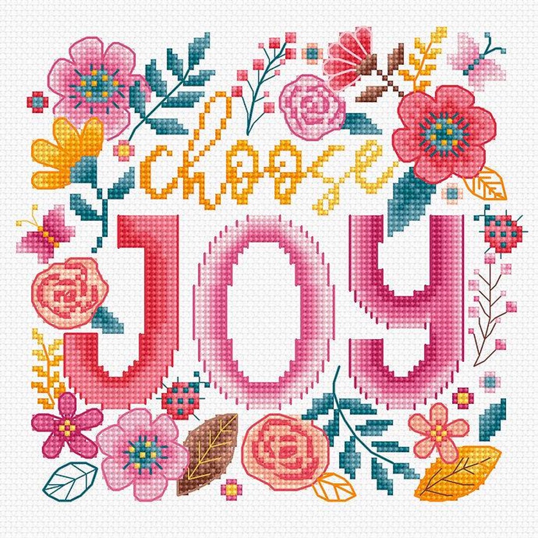 Choose Joy - Cross-stitch Kit on Aida 16 Count Canvas. USA Shipping ...
