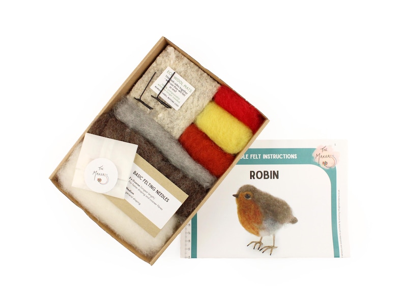 Robin Needle Felting Kit for Beginners - Create an Adorable Bird Figure ...