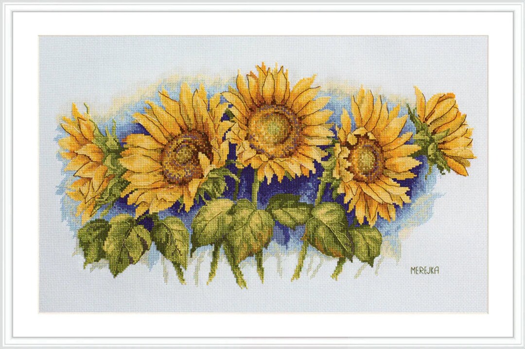 Bright Sunflowers - Counted Cross-stitch Kit. Cross Stitch Pattern With ...