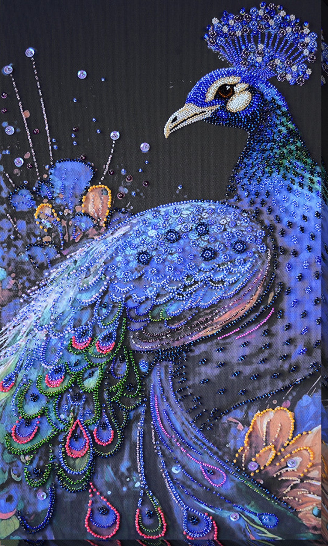 Magical Wonder Bird - DIY Bead Embroidery Kit. Peacock Beading Pattern ...