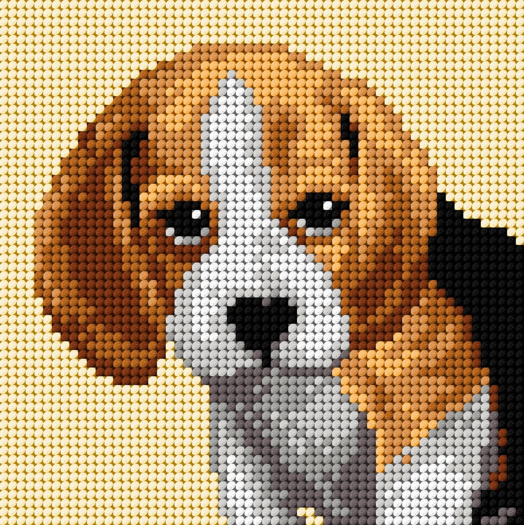 Beagle Needlepoint Canvas for Half Stitch Without Yarn. Dog Printed ...