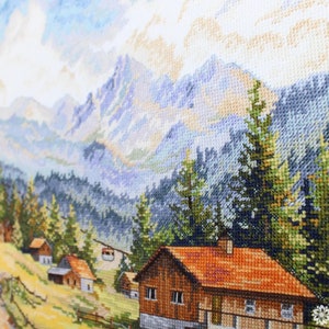 The Chamonix Valley - Counted Cross-stitch Kit. Cross Stitch Pattern on ...