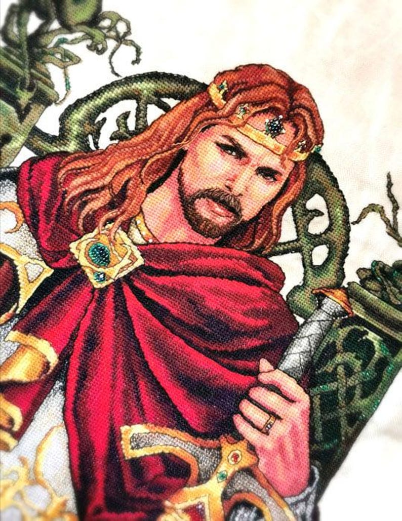 Counted Cross Stitch Kit - King Arthur. DIY Embroidery Project 16.14 X ...