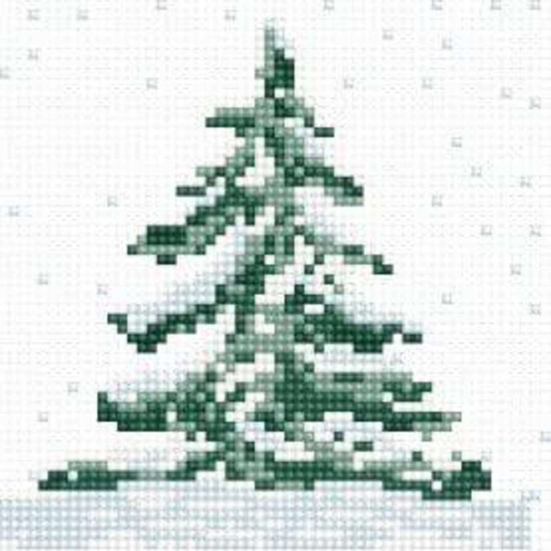 Cross Stitch Kit - Fir-tree. Christmas Tree Embroidery Pattern on Aida ...