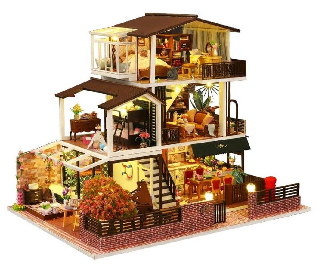 Miniature Roombox Kit. DIY Home Decor Dollhouse Kit With Furniture and ...