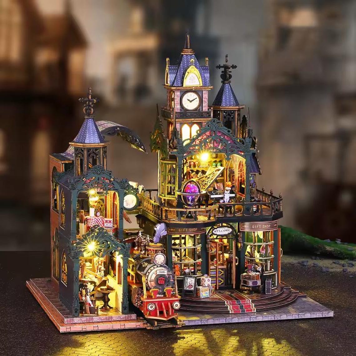 DIY Miniature Roombox Kit - Railway City. Handmade Dollhouse Kit With ...