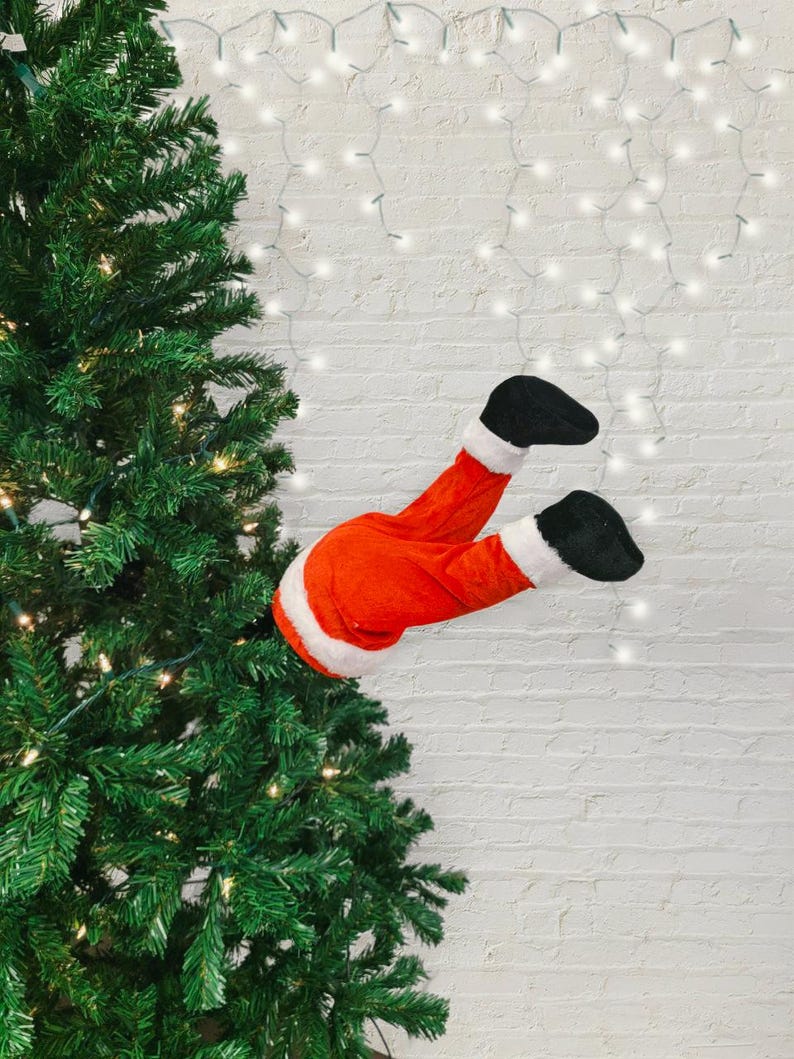 Animated Santa Leg Kickers for Christmas Tree Decor. Festive and Funny ...