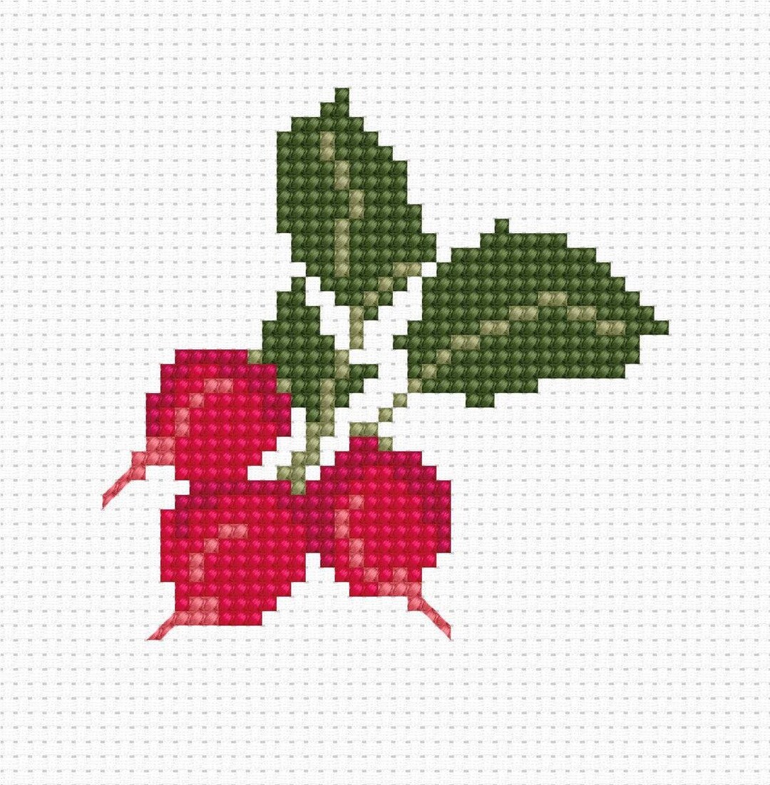 Cross Stitch Kit - Radish. Embroidery Pattern on Aida 14 Count Canvas ...