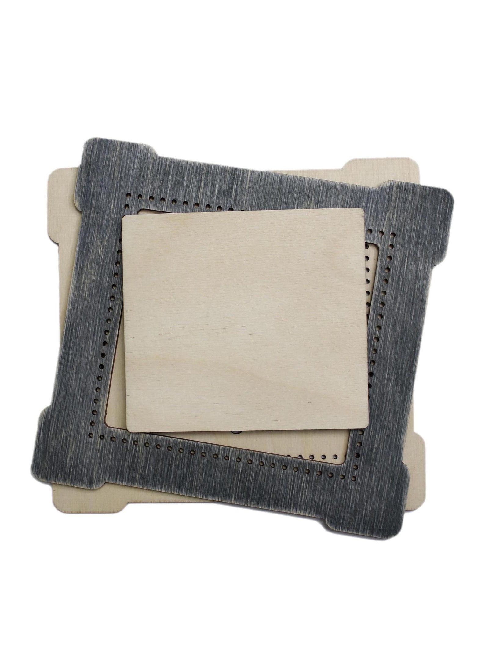 Square Grey Wooden Frame for Cross Stitch. Delicate Openwork - Etsy