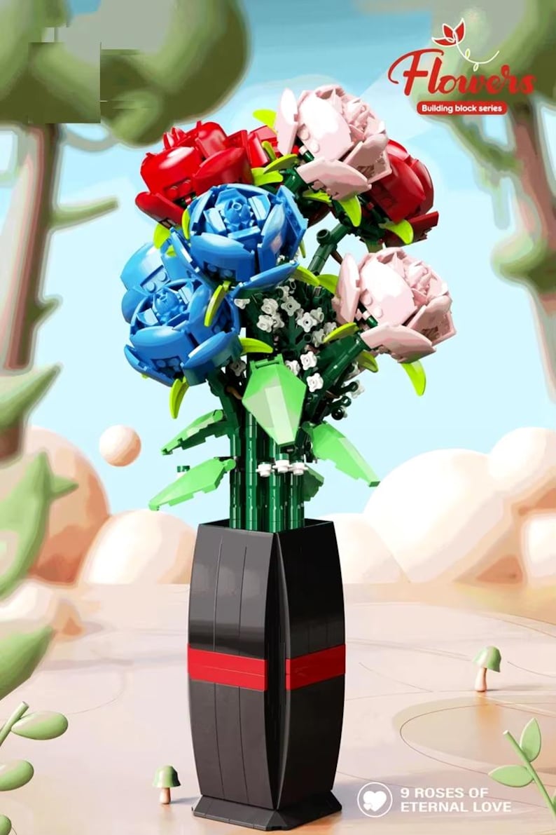 Potted Flower Building Brick. DIY Flower Building Kit. Potted Flower ...