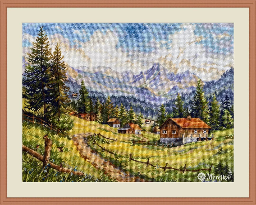 The Chamonix Valley - Counted Cross-stitch Kit. Cross Stitch Pattern on ...
