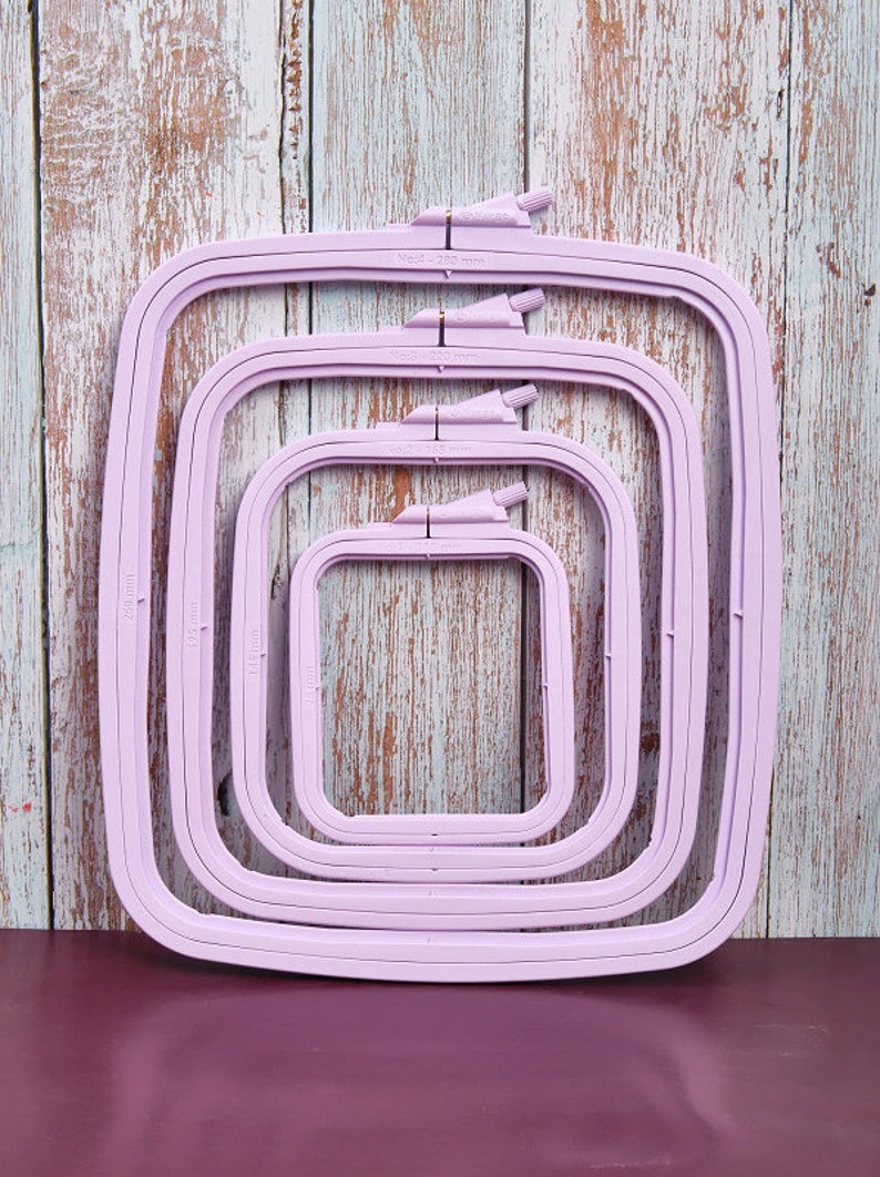 Plastic Square Hoop Nurge Pastel Lilac in Different Sizes. Good Stretch ...