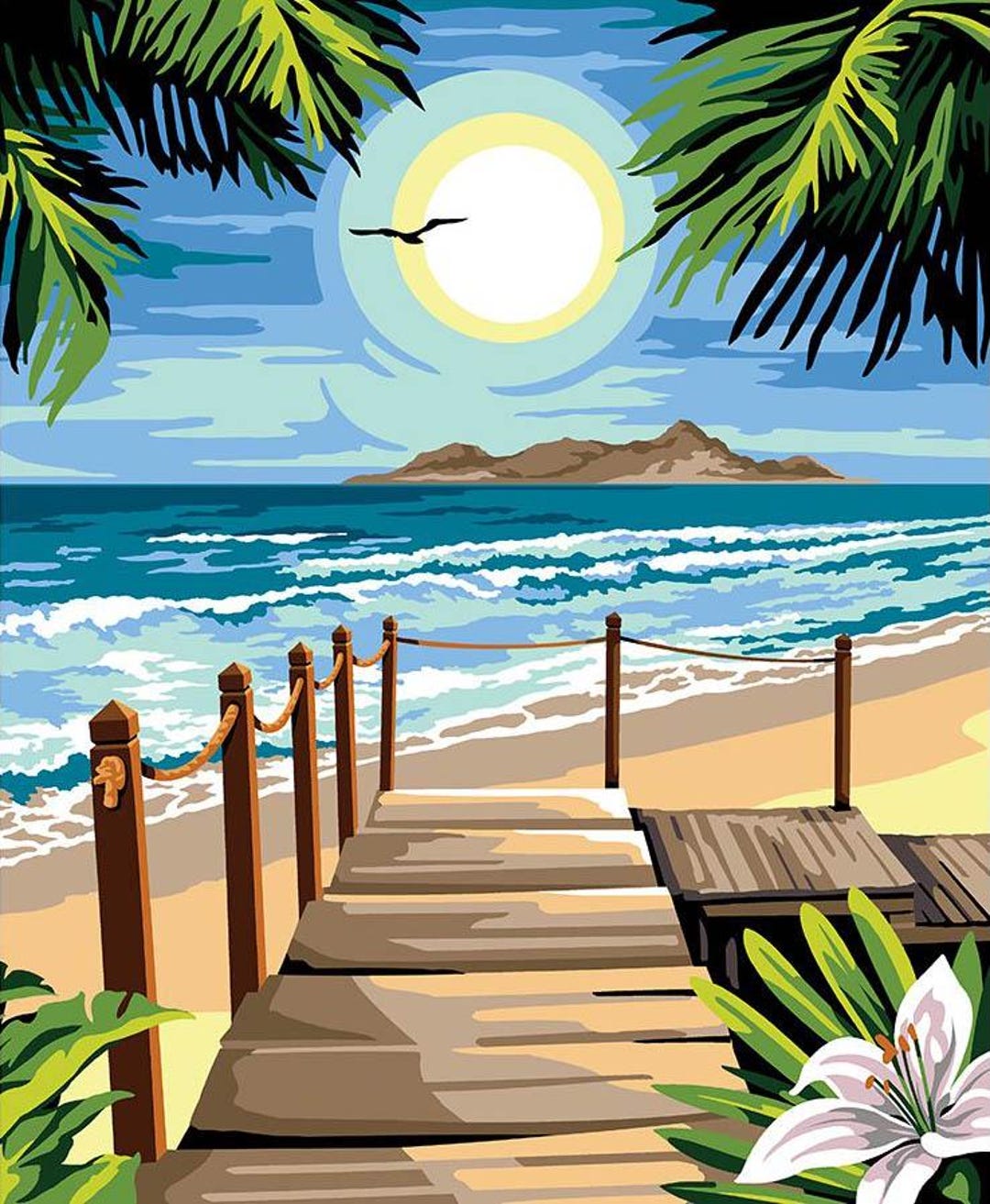 The Pontoon of the Islands. Needlepoint Canvas for Half Stitch Without ...