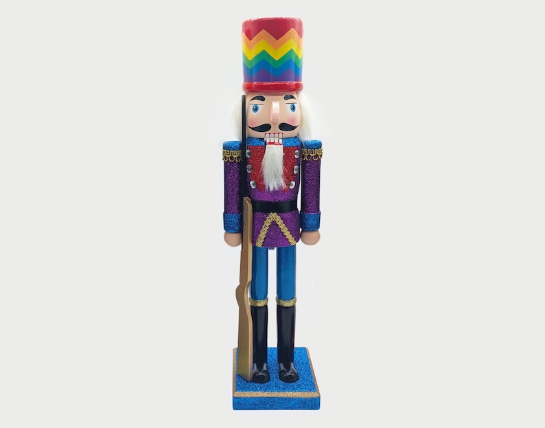 Rainbow Wooden Nutcracker – Colorful Decorations for Festive Christmas ...