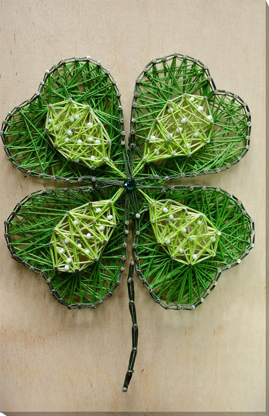 Magic of the Clover String Art Kit for DIY Wall Decor. Handmade Lucky ...