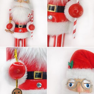 Set of 2 Christmas Nutcrackers - Santa and Elf Wooden Decorations for ...