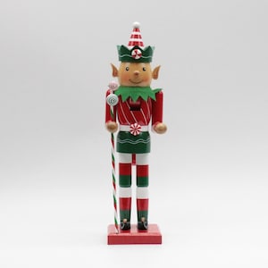 Set of 2 Christmas Nutcrackers - Santa and Elf Wooden Decorations for Holiday Decorations - Etsy