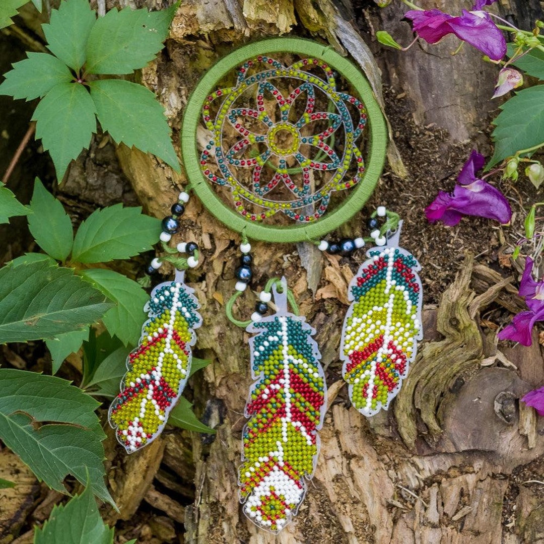Dream Catcher - Bead Embroidery Kit on a Plastic Base. Handmade ...