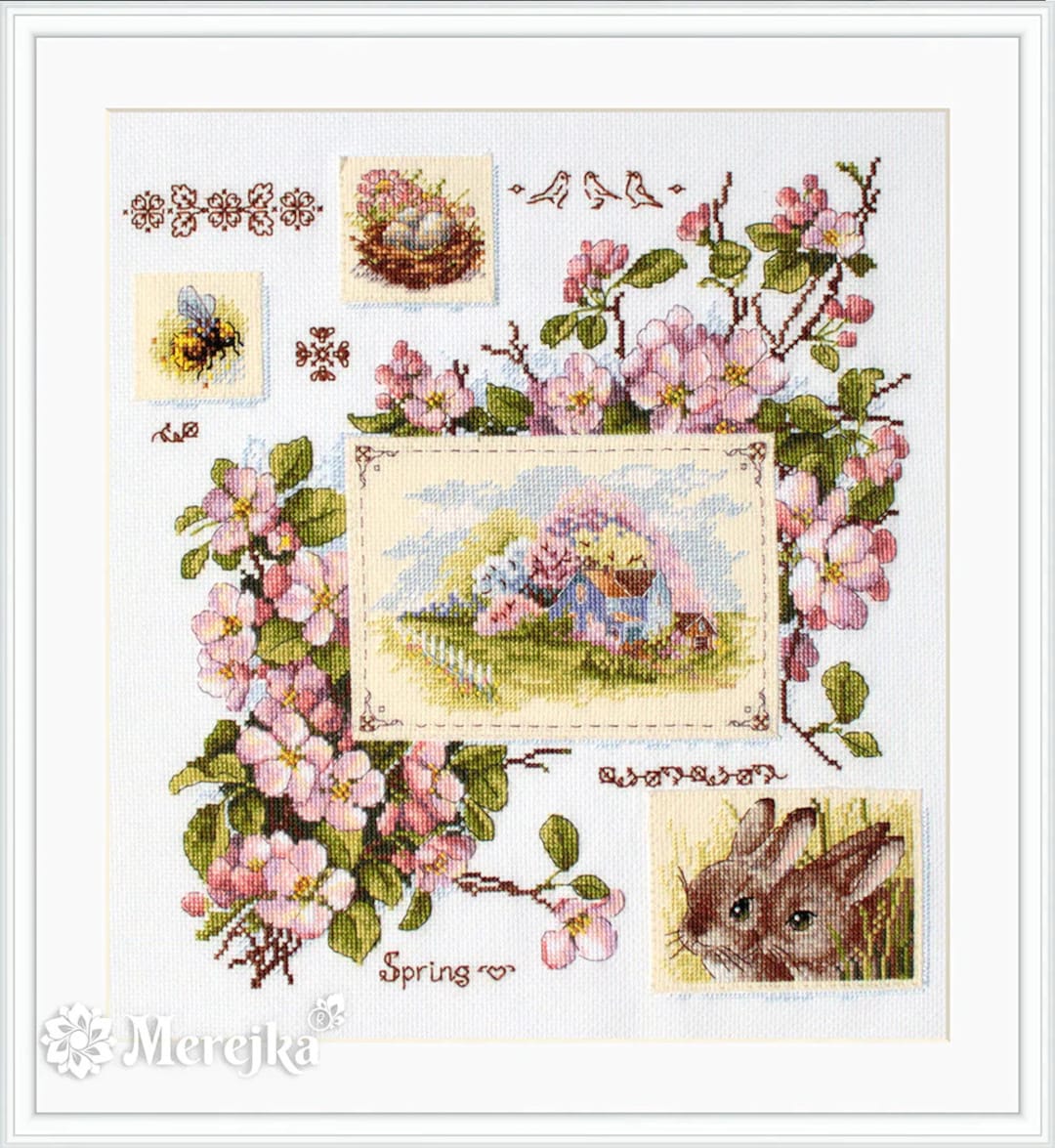 Spring Sampler - Counted Cross-stitch Kit. Spring Cross Stitch Pattern ...