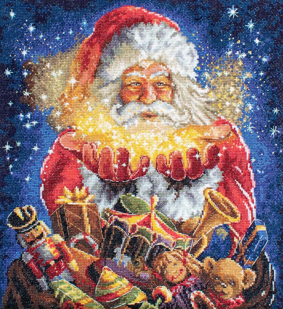 Christmas Santa - Letistitch Counted Cross-stitch Kit on Zweigart Aida ...