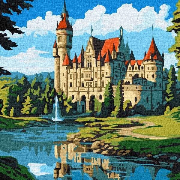 Castle Paint by Numbers - Etsy