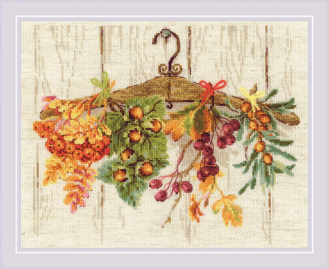 Cross-stitch Kit - Gifts of Autumn. Embroidery Kit. Autumn Cross Stitch ...